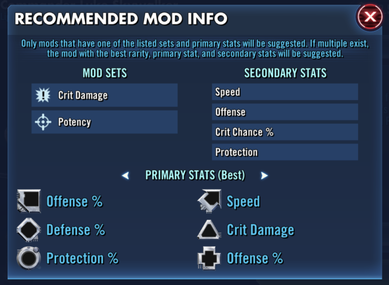 SWGoH 101 Mod Guide: Mod Views and In-Game Recommendations | Gaming ...